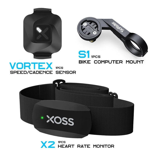 XOSS S1 Bike Computer Mount Vortex Speed and Cadence Sensor X2 Heart ...